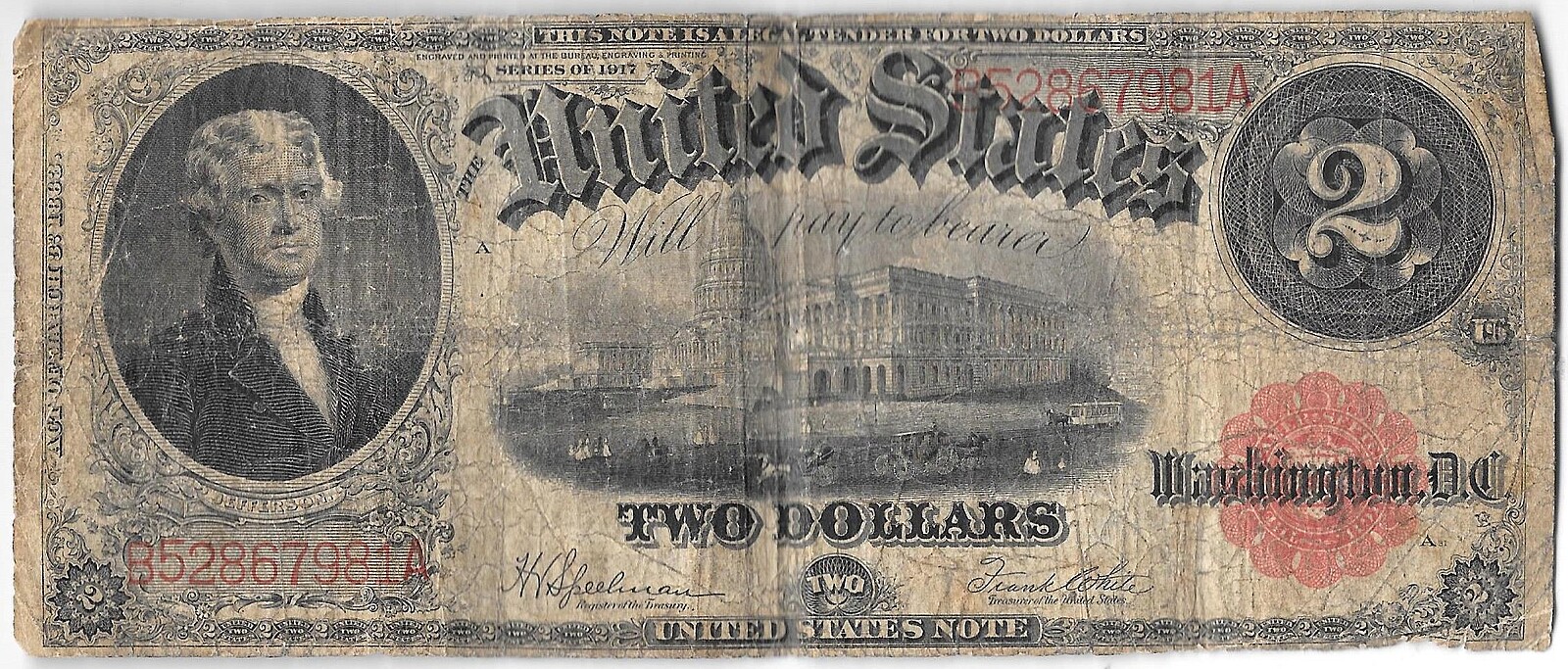Банкнота 2 доллара 1917 США - купить купюру по цене 6000 руб. в ...